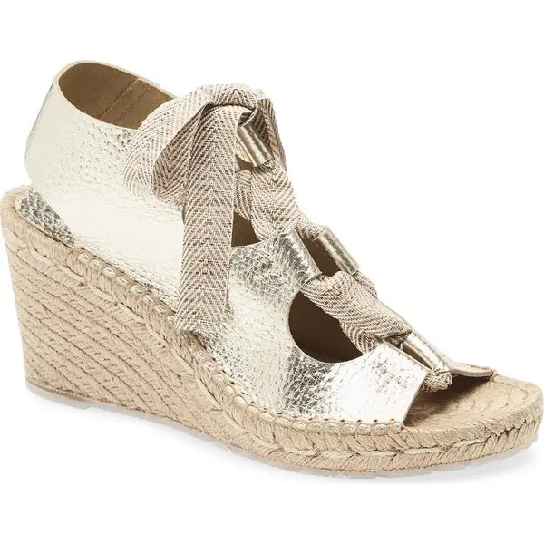 PEDRO GARCIA Otelia Espadrille Wedge Sandal - Platino Cervo