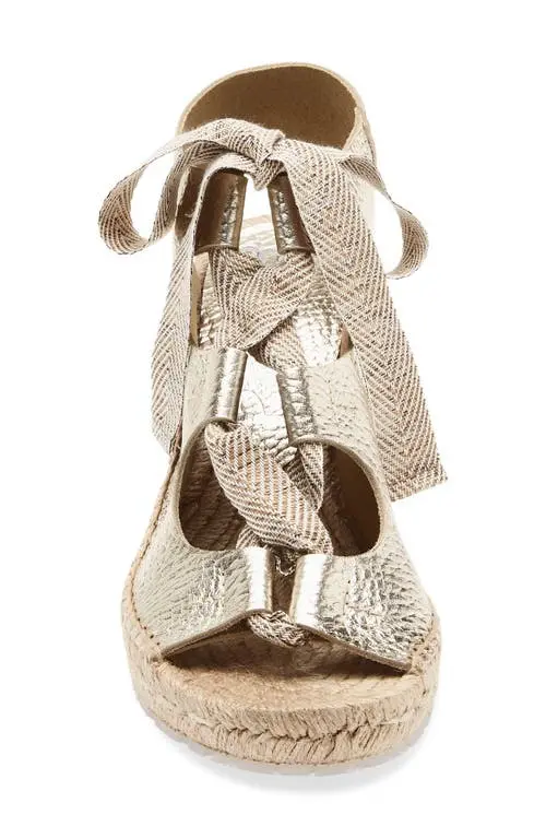 PEDRO GARCIA Otelia Espadrille Wedge Sandal - Platino Cervo
