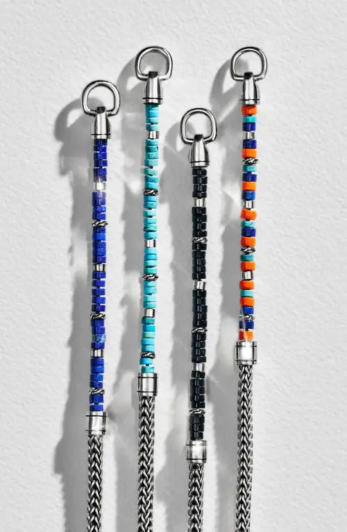 John Hardy Heishi Chain Bracelet - Silver/blue/orange