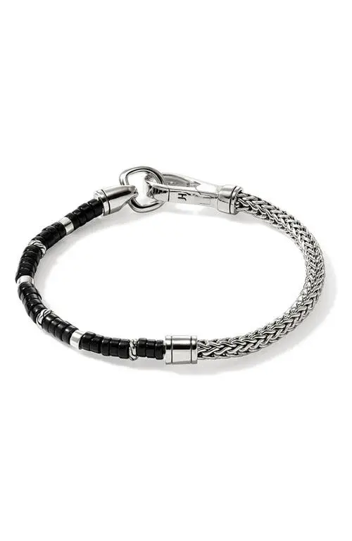 John Hardy Heishi Chain Bracelet With Gemstones - Treated Black Onyx