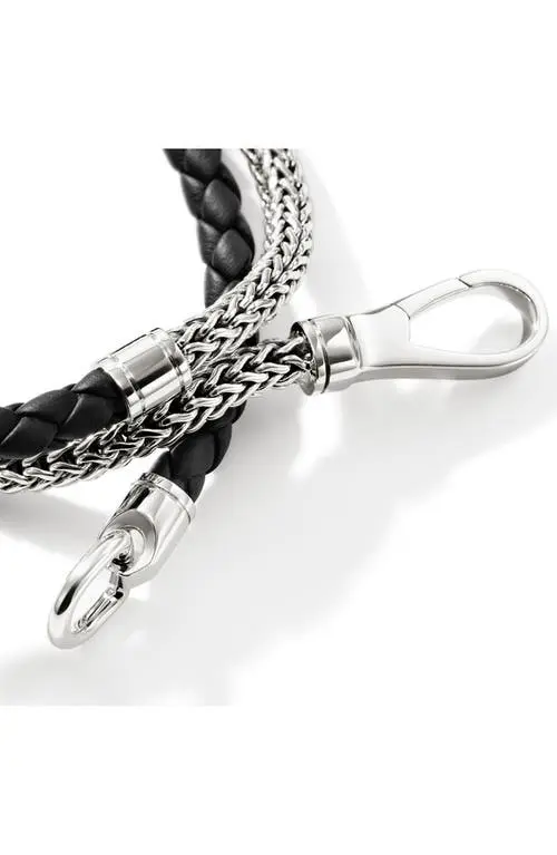 John Hardy Double Wrap Bracelet - Silver/black