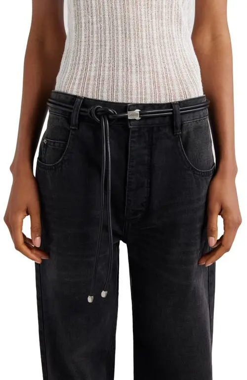 Isabel Marant Étoile Silvia Leather Tie Belt - Black/silver