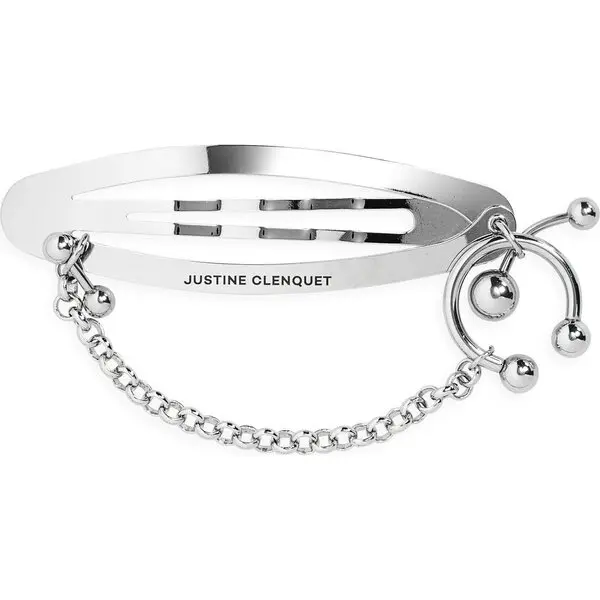 JUSTINE CLENQUET Holly Pierced Chain Hair Clip - Palladium