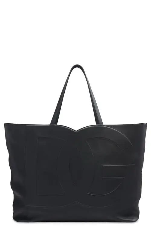 Dolce & Gabbana Dg Logo Leather Tote - Nero