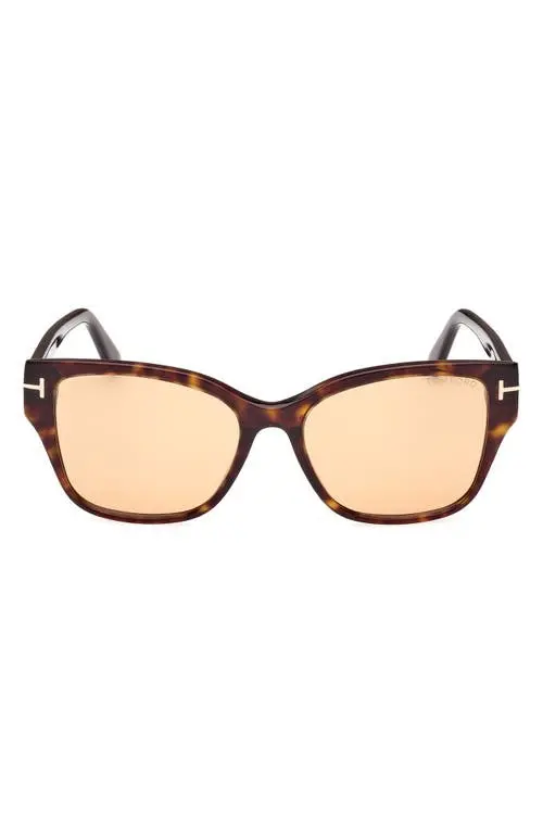 TOM FORD Elsa Butterfly Sunglasses - Dark Havana Eco / T Logo
