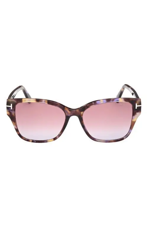 TOM FORD Elsa Butterfly Sunglasses - Violet Havana / T Logo