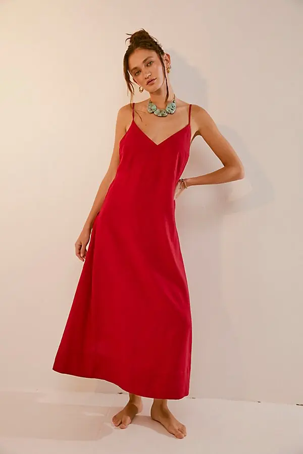 Free People Emmers Midi - Red | Editorialist