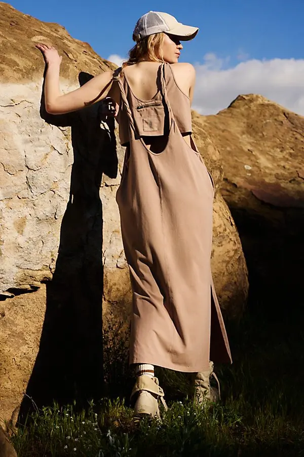 Free People Hot Shot Twist Back Maxi Dress - Pumice | Editorialist