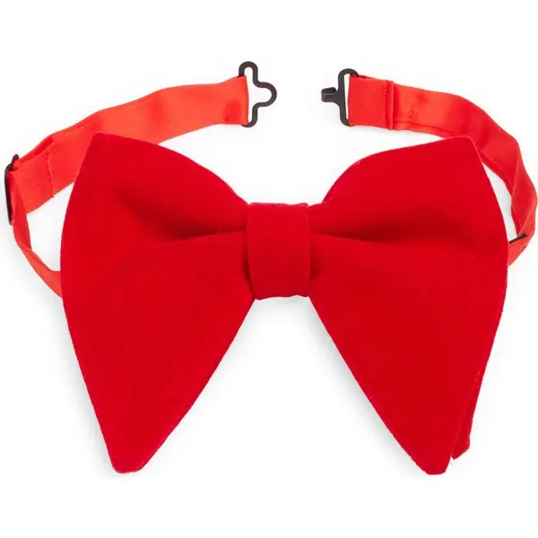 CLIFTON WILSON Silk Velvet Bow Tie - Red