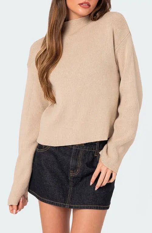 EDIKTED Kimberly Rib Funnel Neck Sweater