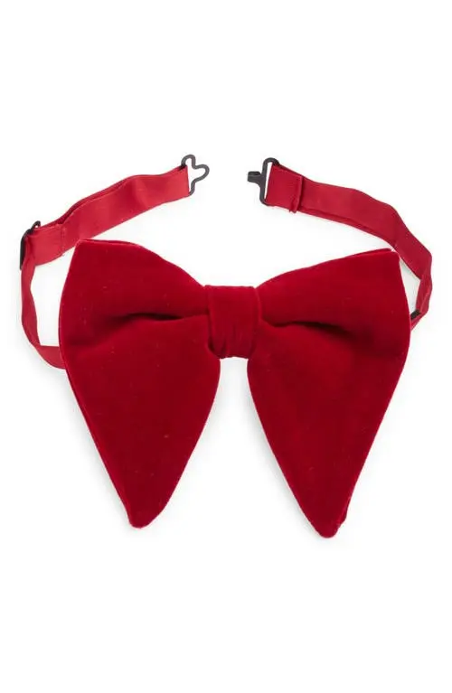 CLIFTON WILSON Silk Velvet Bow Tie - Maroon