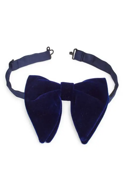 CLIFTON WILSON Velvet Silk Bow Tie - Blue
