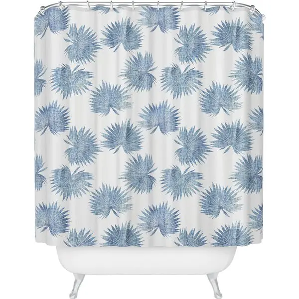 DENY DESIGNS Sun Palm Chambray Shower Curtain - Blue