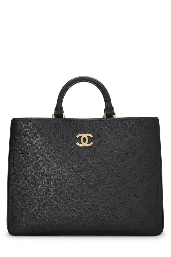 Chanel Quilted Caviar Shopping Tote Large