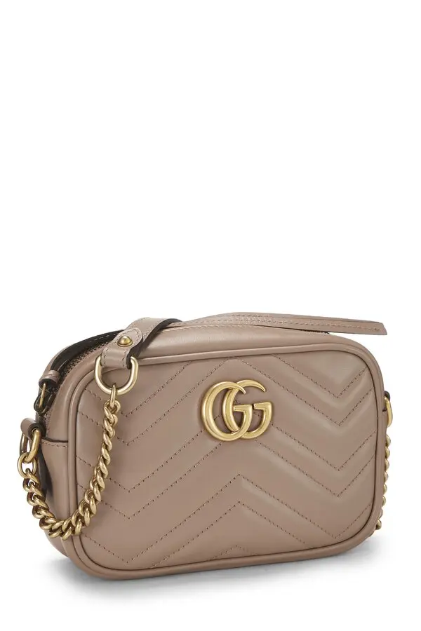 Gucci Leather Gg Marmont Crossbody - Pink