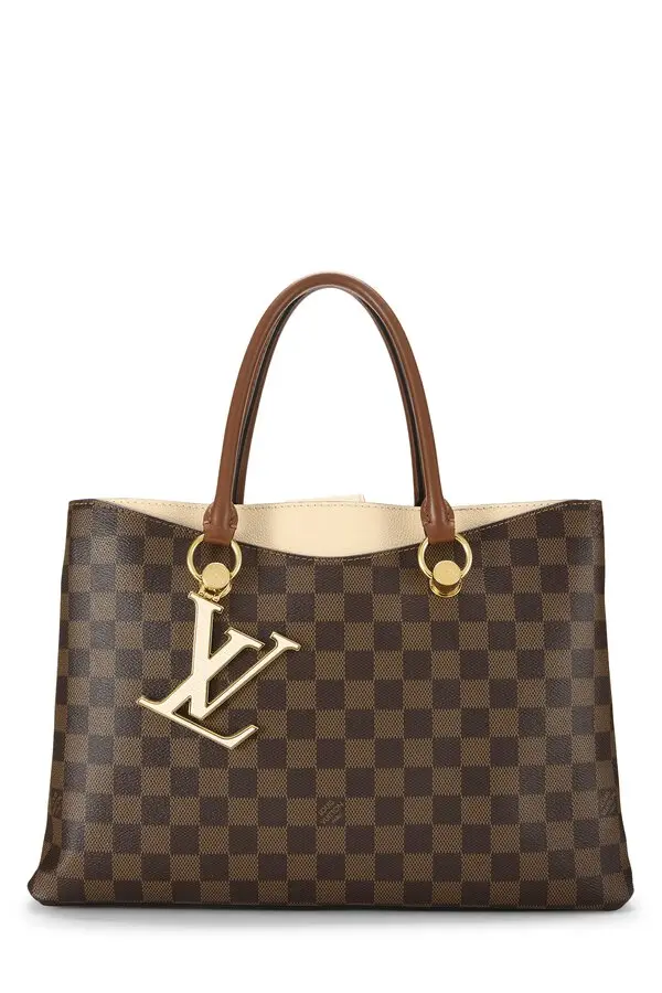LOUIS VUITTON Damier Ebene Riverside Tote - Black