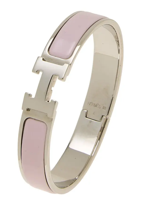 Hermès Enamel Clic-clac 'h' Bracelet - Pink