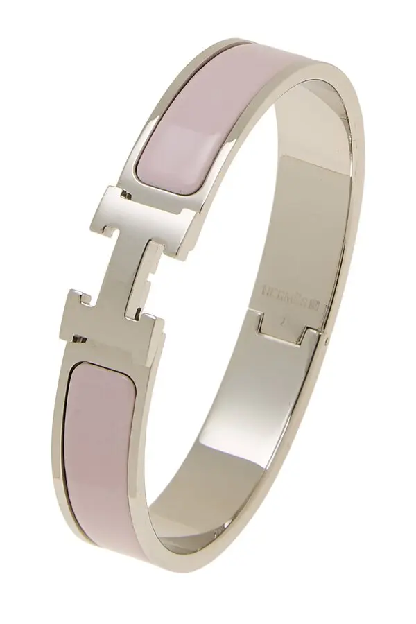 Hermès Enamel Clic-clac 'h' Bracelet - Pink