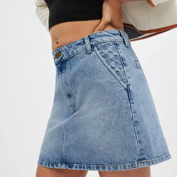 COACH® Denim Skirt