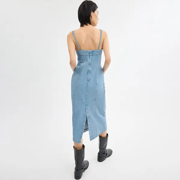 COACH Heritage C Long Denim Dress In Organic Cotton
