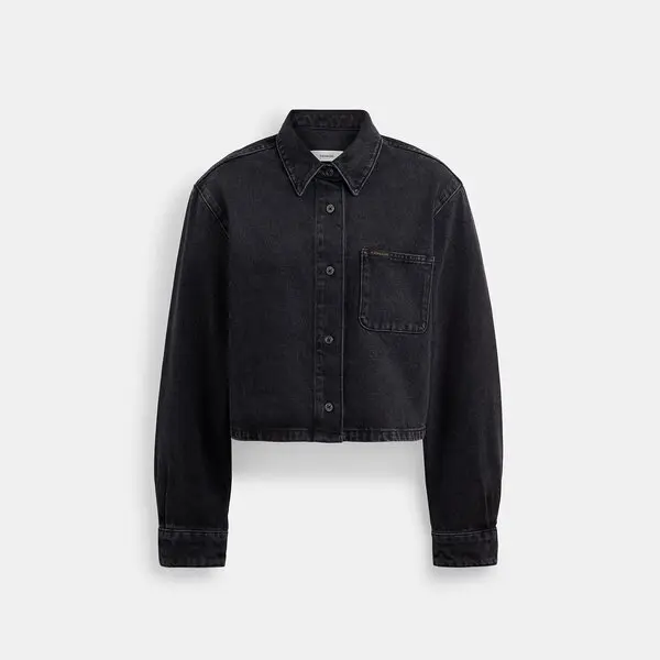 COACH Cropped Denim Button Down In Organic Cotton