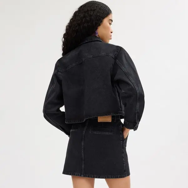COACH Cropped Denim Button Down In Organic Cotton