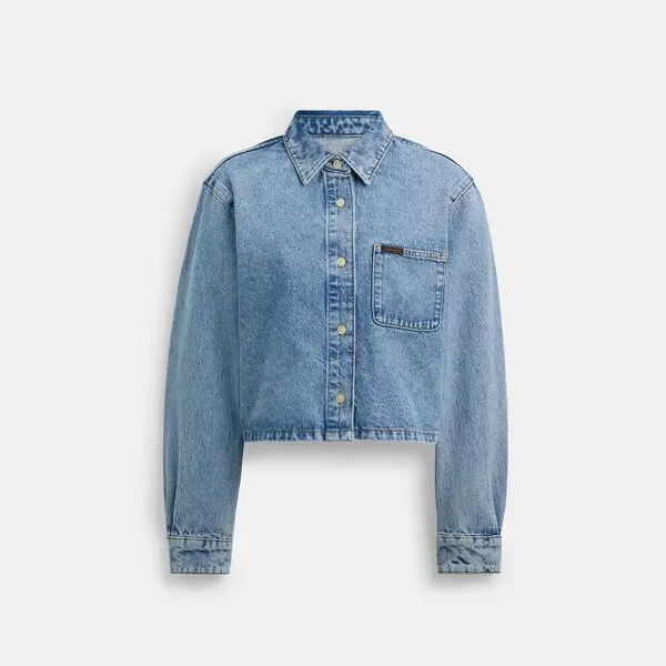 COACH® Cropped Denim Button Down