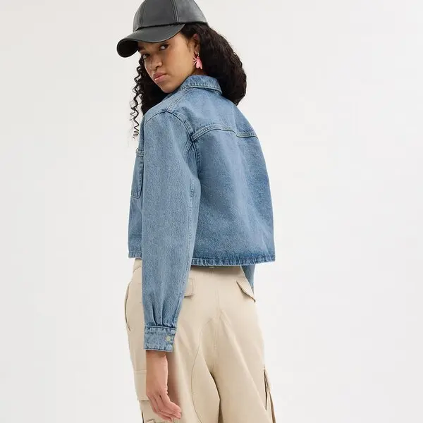 COACH® Cropped Denim Button Down