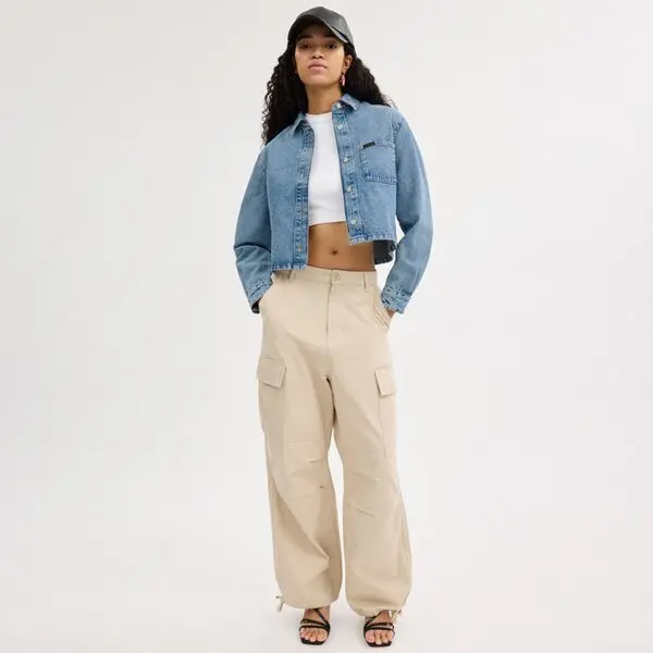COACH® Cropped Denim Button Down