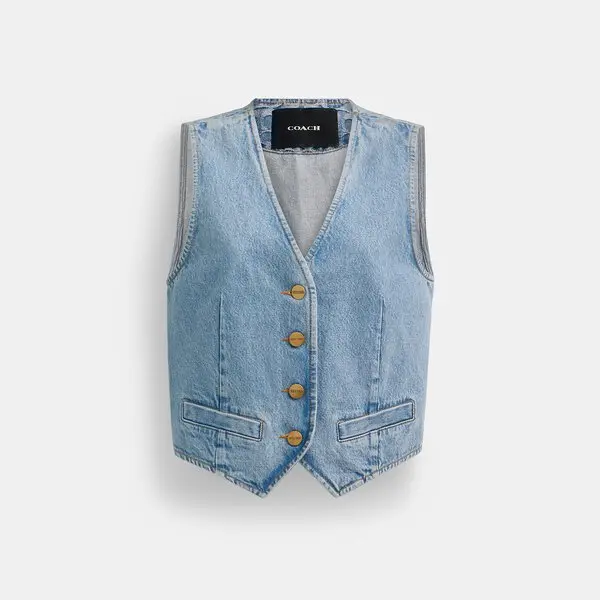 COACH Denim Vest In Organic Cotton