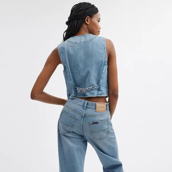 COACH Denim Vest In Organic Cotton