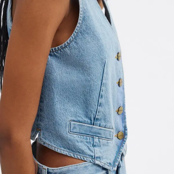 COACH Denim Vest In Organic Cotton