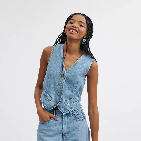 COACH Denim Vest In Organic Cotton