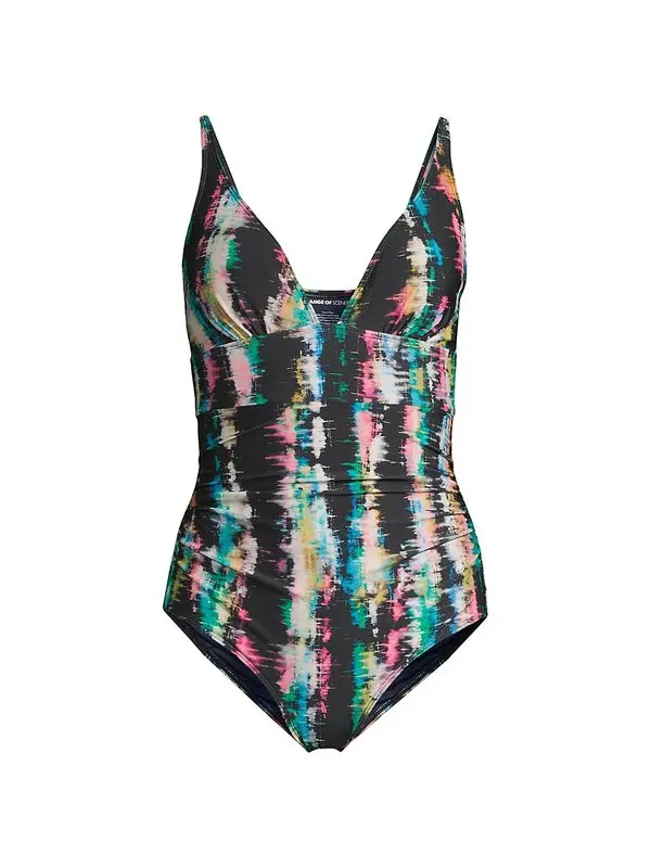 CHANGE OF SCENERY Niki V-neck One-piece Swimsuit - Bimini Sky