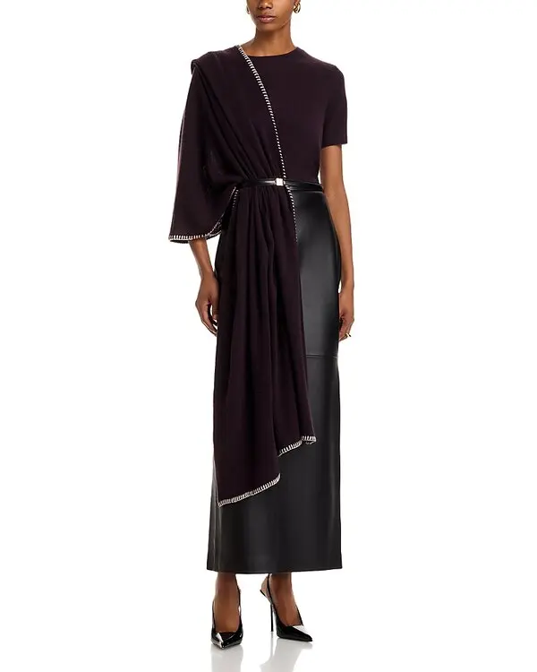 Bloomingdale'S 100% Cashmere Travel Wrap Exclusive - Dark Brown/oatmeal