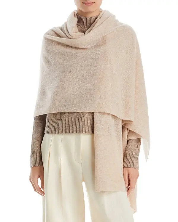Bloomingdale'S 100% Cashmere Travel Wrap Exclusive - Heather Oatmeal