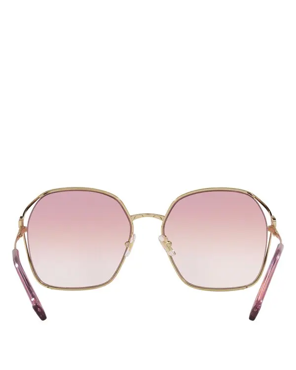 Miu Miu Geometric Sunglasses, 60mm - Gold