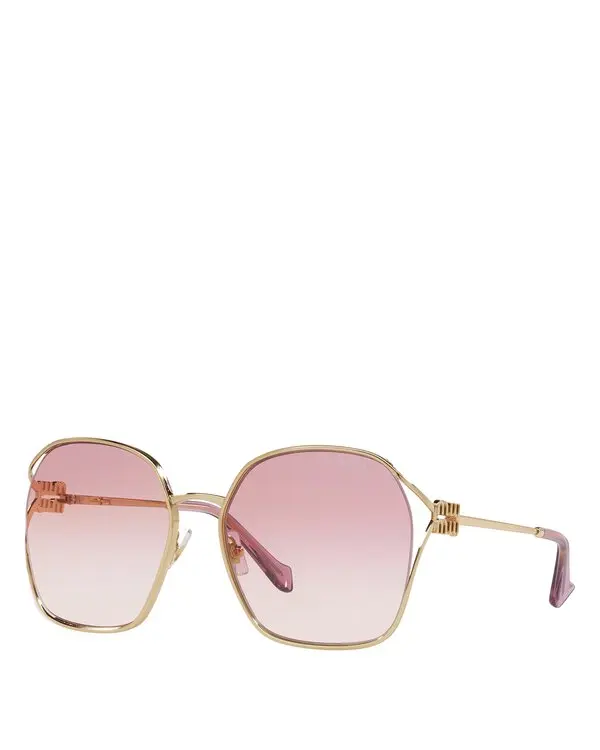 Miu Miu Geometric Sunglasses, 60mm - Gold