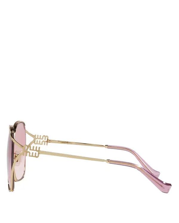 Miu Miu Geometric Sunglasses, 60mm - Gold