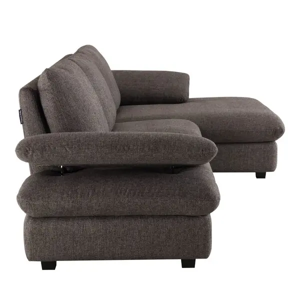 CHATEAU D'AX Mason Two Piece Sectional Sofa & Chaise - X Dark Grey