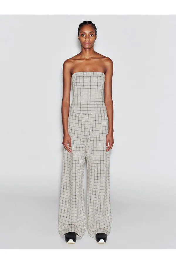 Rosetta Getty Windowpane Interlock Jacquard Bandeau