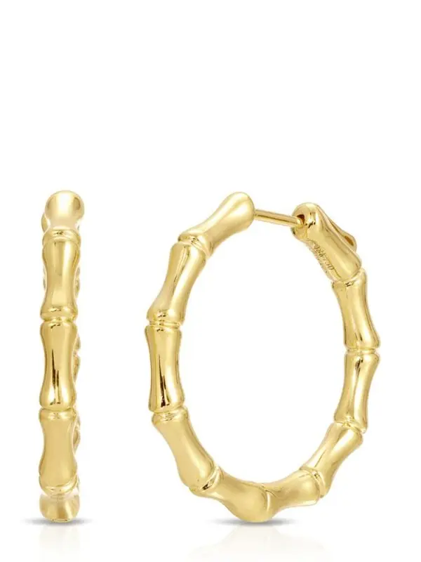 ANITA KO 18kt Yellow Bamboo Hoop Earrings - Gold