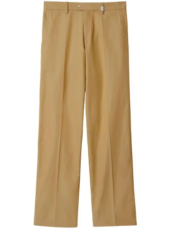 Burberry Straight-leg Cotton Trousers - Neutrals
