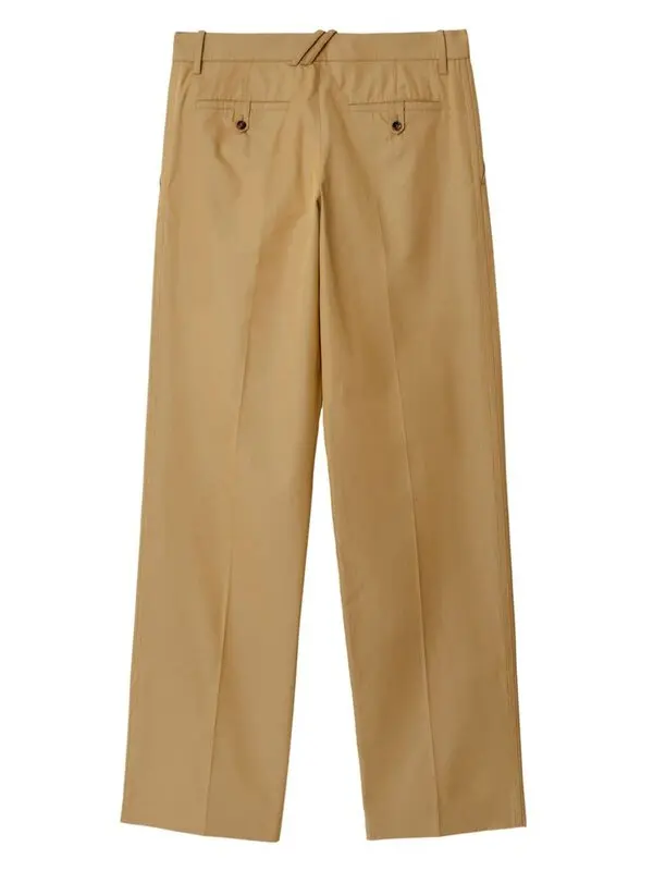 Burberry Straight-leg Cotton Trousers - Neutrals