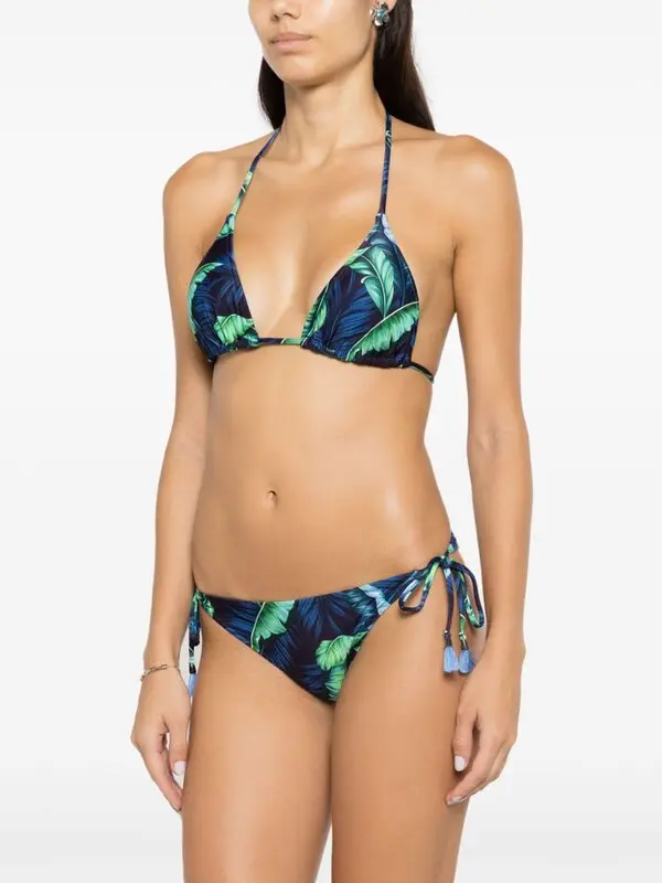 LYGIA & NANNY Maya Leaf-print Bikini - Blue