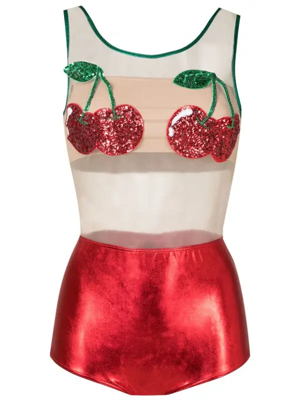 BRIGITTE Sequin-embellished One-piece - Red