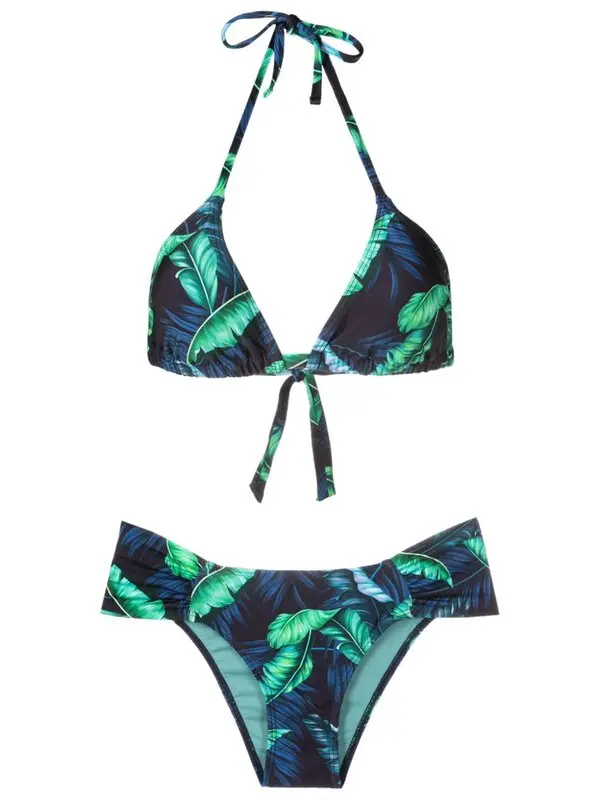LYGIA & NANNY Vicky Leaf-print Bikini - Blue