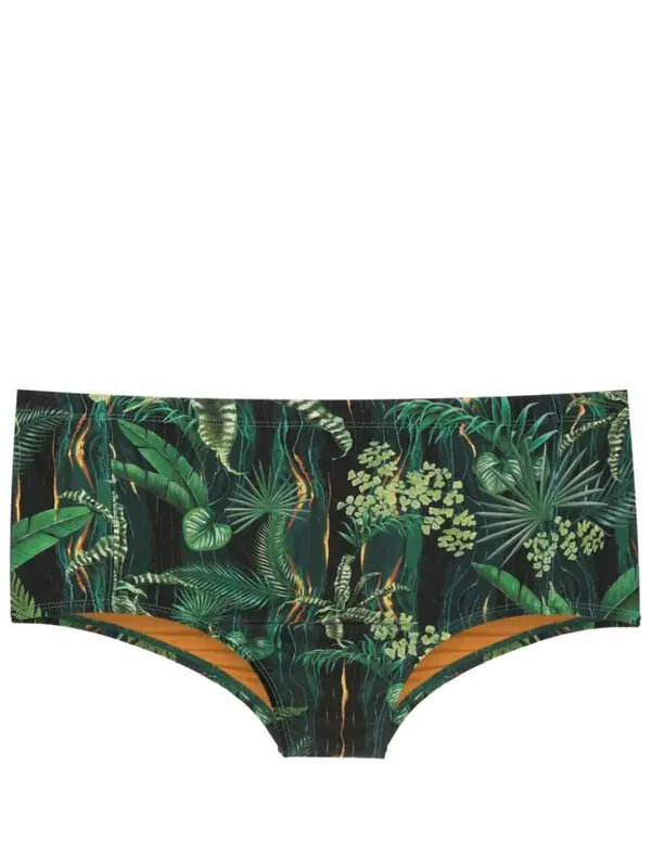 LYGIA & NANNY Parati Leaf-print Swimming Trunks - Green