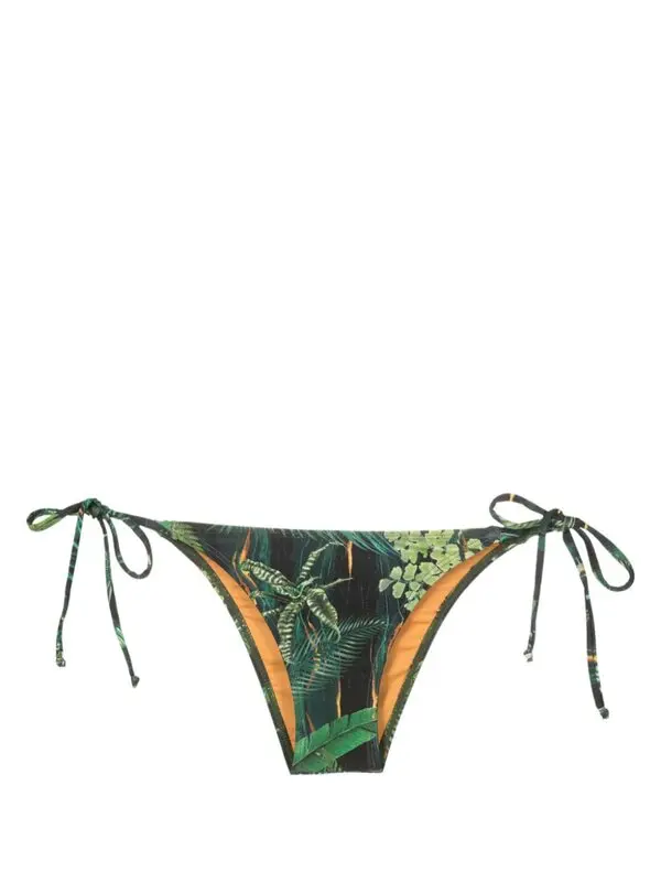 LYGIA & NANNY Leaf-print Bikini Bottom - Green