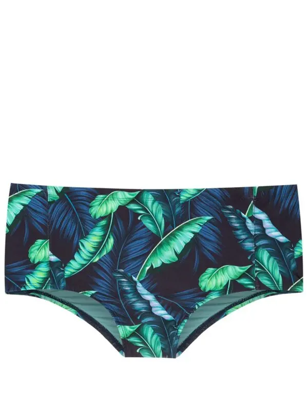 LYGIA & NANNY Parati Leaf-print Swim Trunks - Blue